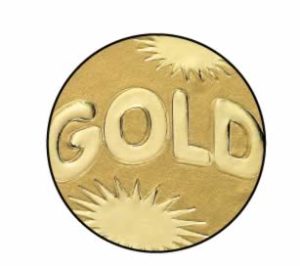 Embossed ''Gold Award'' Sticker 19mm - School Merit Stickers