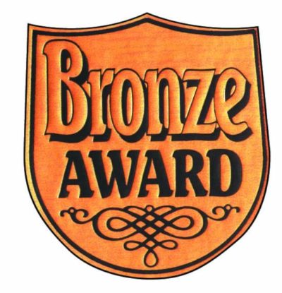 Metallic ''Bronze Award'' Shield Sticker - School Merit Stickers