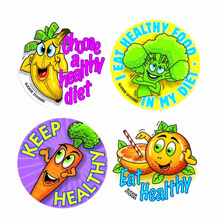 Healthy Eating Stickers Quad Pack - School Merit Stickers