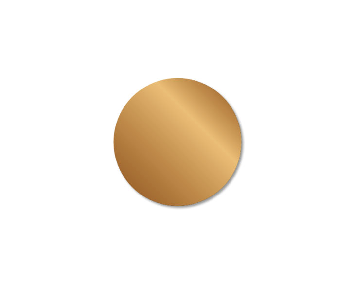 Plain Metallic Bronze Dot 43mm - School Merit Stickers
