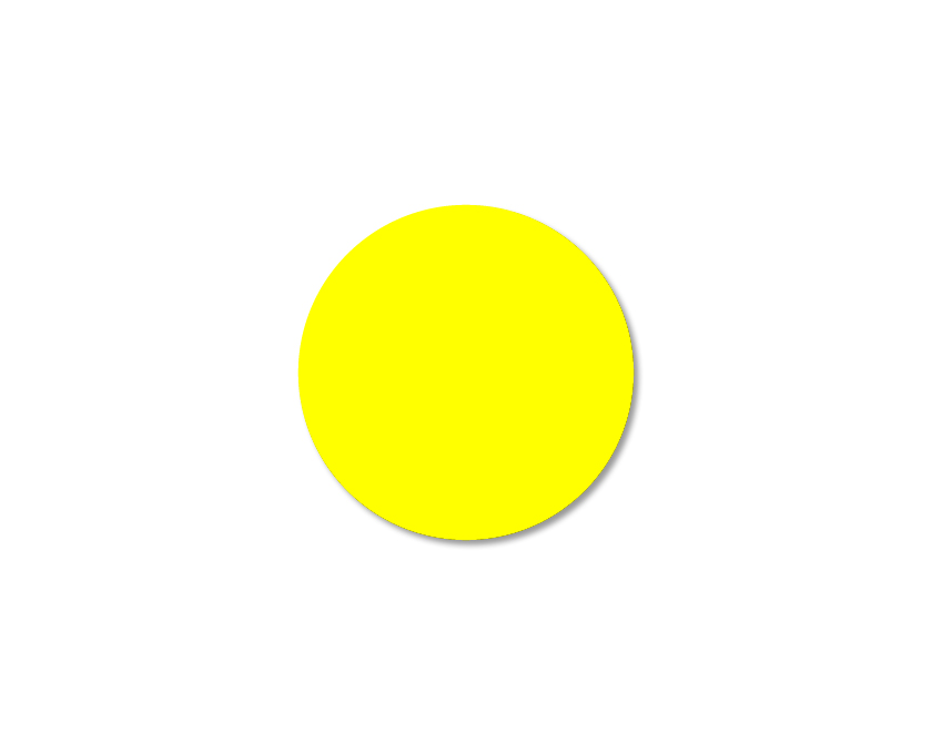 Plain Fluorescent Yellow Dot 13mm - School Merit Stickers
