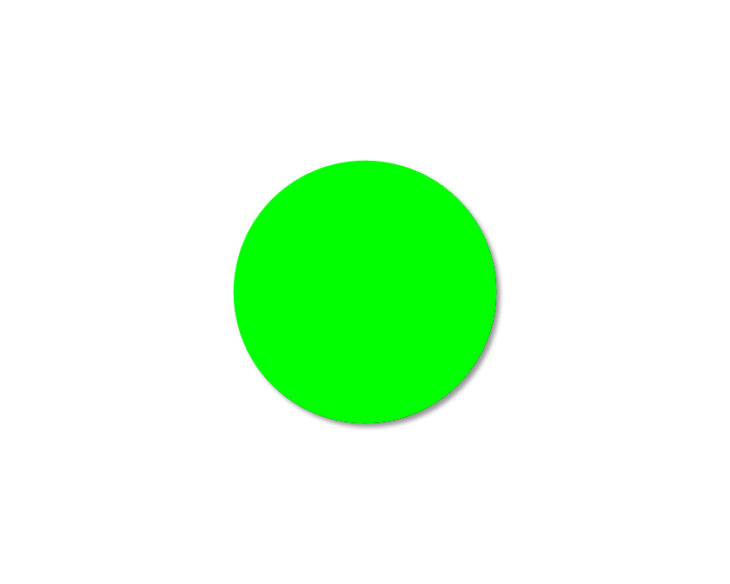 Plain Fluorescent Green Dot 13mm - School Merit Stickers