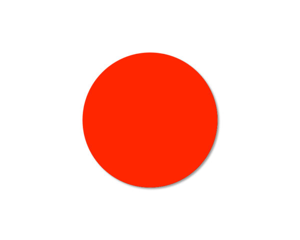 Plain Fluorescent Red Dot 25mm - School Merit Stickers