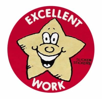 Excellent Work Sticker - School Merit Stickers
