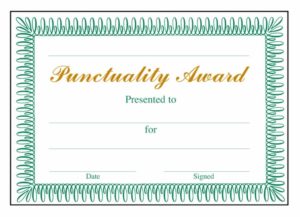 Punctuality Award' Classic Certificate - School Merit Stickers