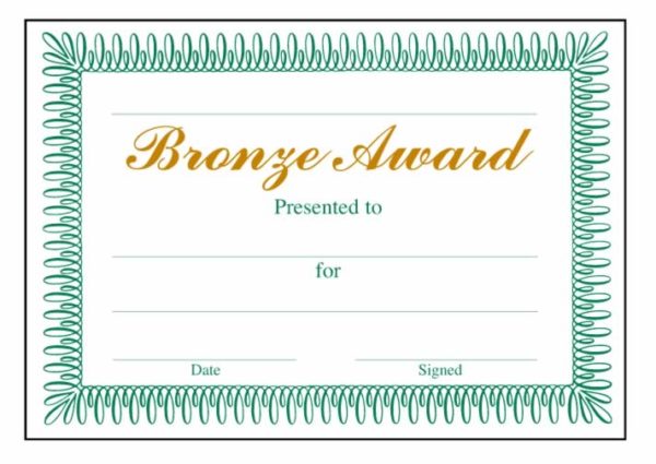 Bronze Award' Classic Certificate - School Merit Stickers
