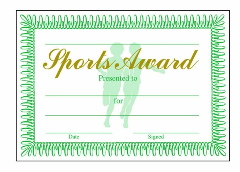 Sports Award' Classic Certificate - School Merit Stickers
