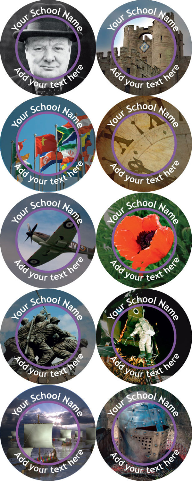 History Stickers - School Merit Stickers