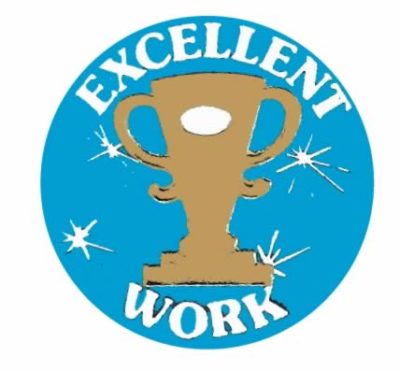 Metallic 'Excellent Work' Sticker - School Merit Stickers