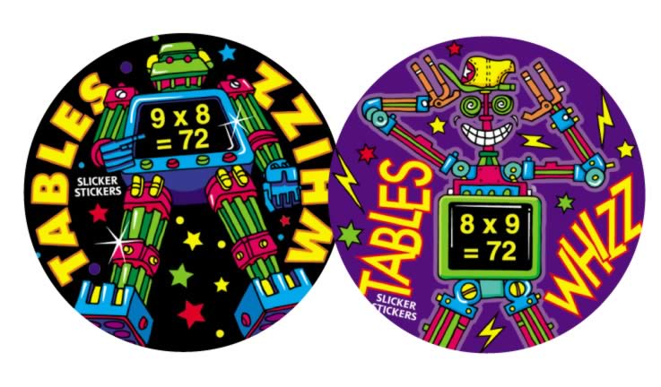Tables Whizz' Sticker - School Merit Stickers