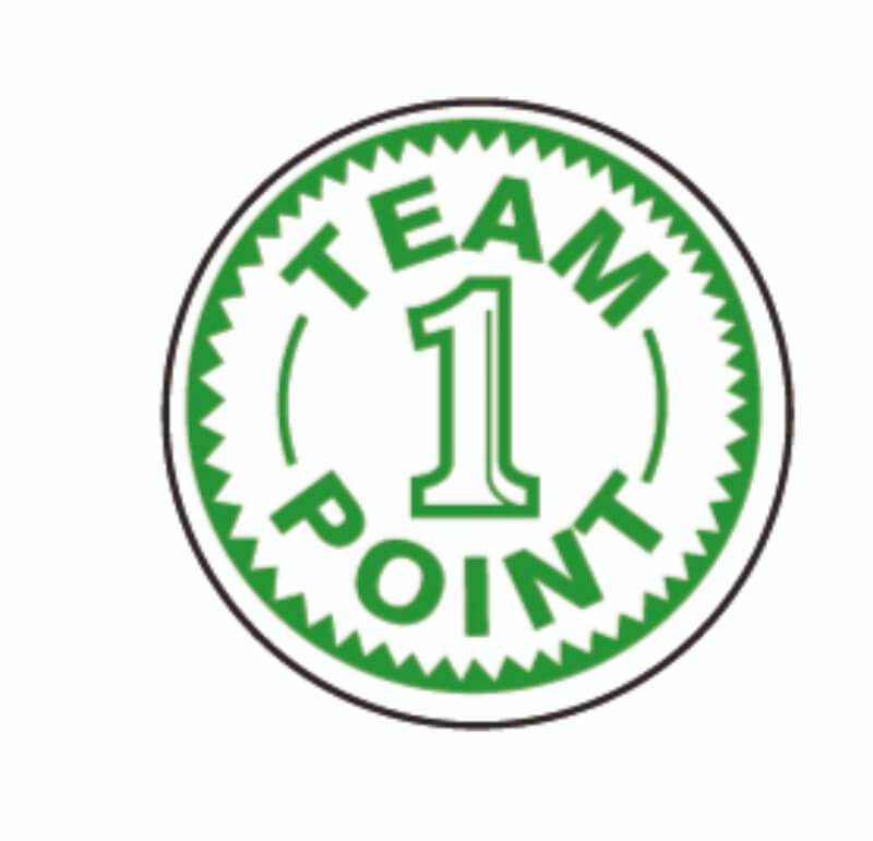 Metallic '1 Team Point' Sticker 19mm - School Merit Stickers