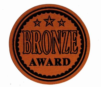 Metallic 'Bronze Award' Sticker 43mm - School Merit Stickers