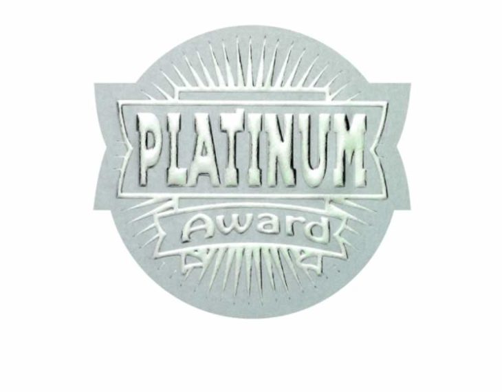 Metallic ''Platinum Award'' Sticker - School Merit Stickers