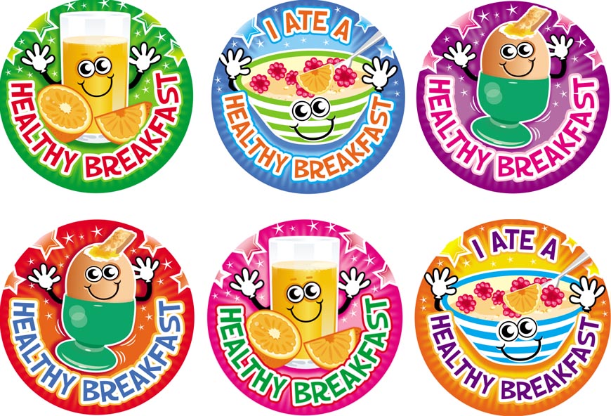 Breakfast Sticker Multipack - School Merit Stickers