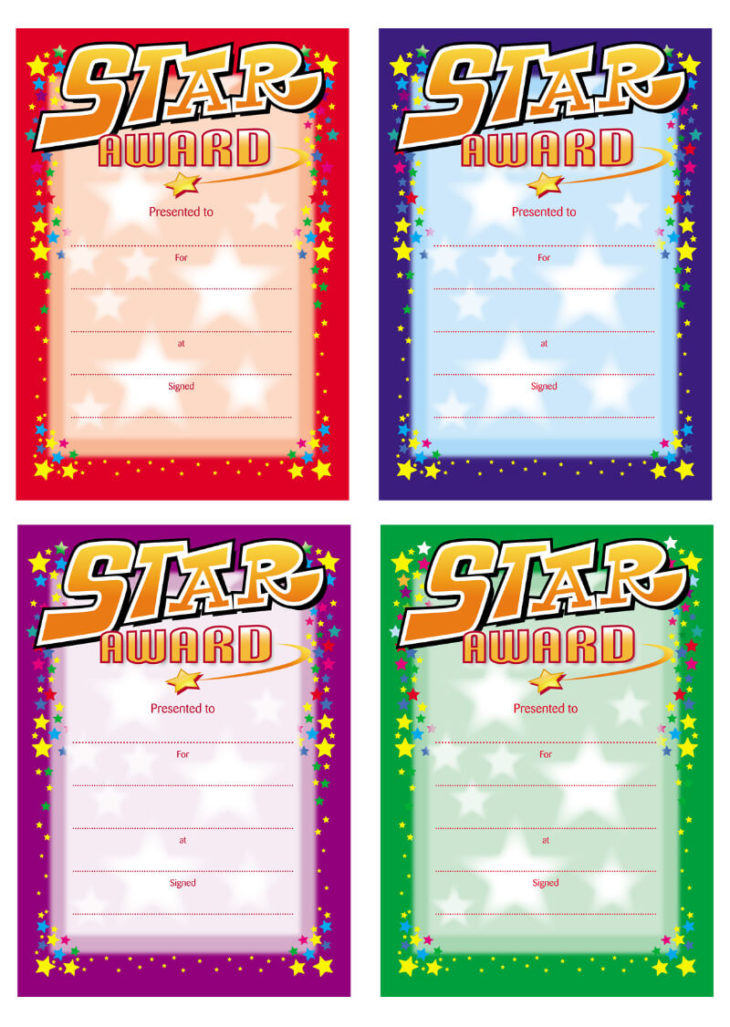 Star Award Certificate - School Merit Stickers