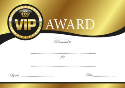 VIP Award Certificates - School Merit Stickers