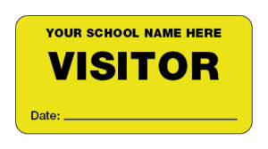 Personalised Yellow Visitor Stickers – 60x30mm