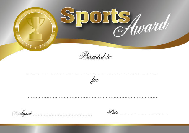 Sports Award Certificate - School Merit Stickers