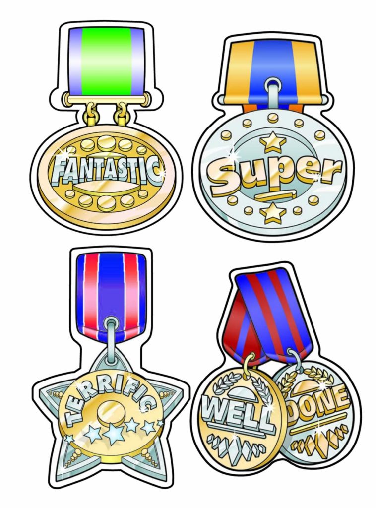 Metallic Medal Sticker Quad Pack - School Merit Stickers