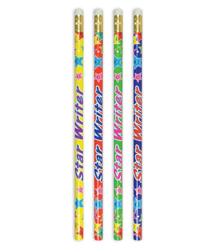 Star Writer Pencil - Assorted - School Merit Stickers