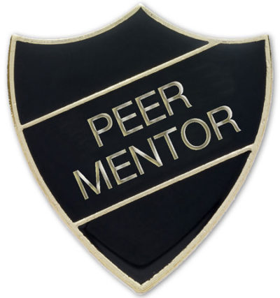 Peer Mentor Badge Black & Gold (Pack Of 5) - School Merit Stickers