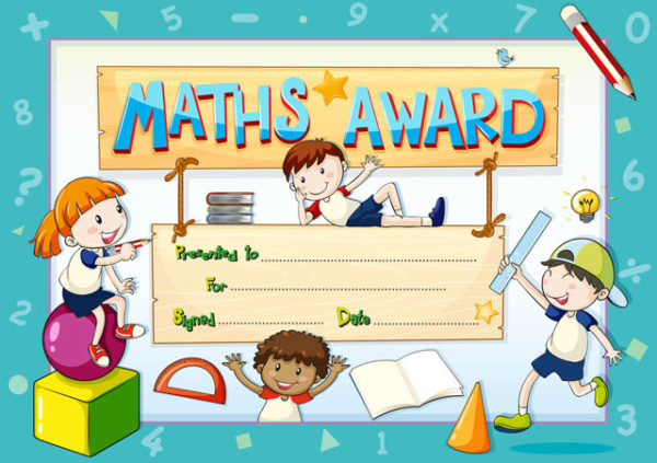 Maths Award A5 Certificate - School Merit Stickers