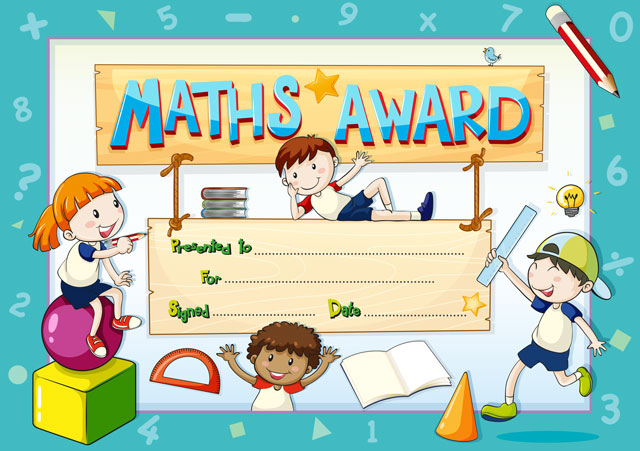 Maths Award A5 Certificate - School Merit Stickers