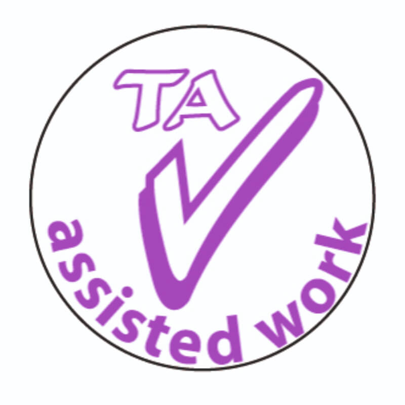 Ta Assisted Work - 17mm - School Merit Stickers