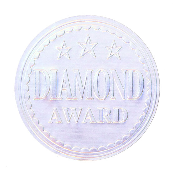 Metallic 'Diamond Award' Sticker 43mm - School Merit Stickers