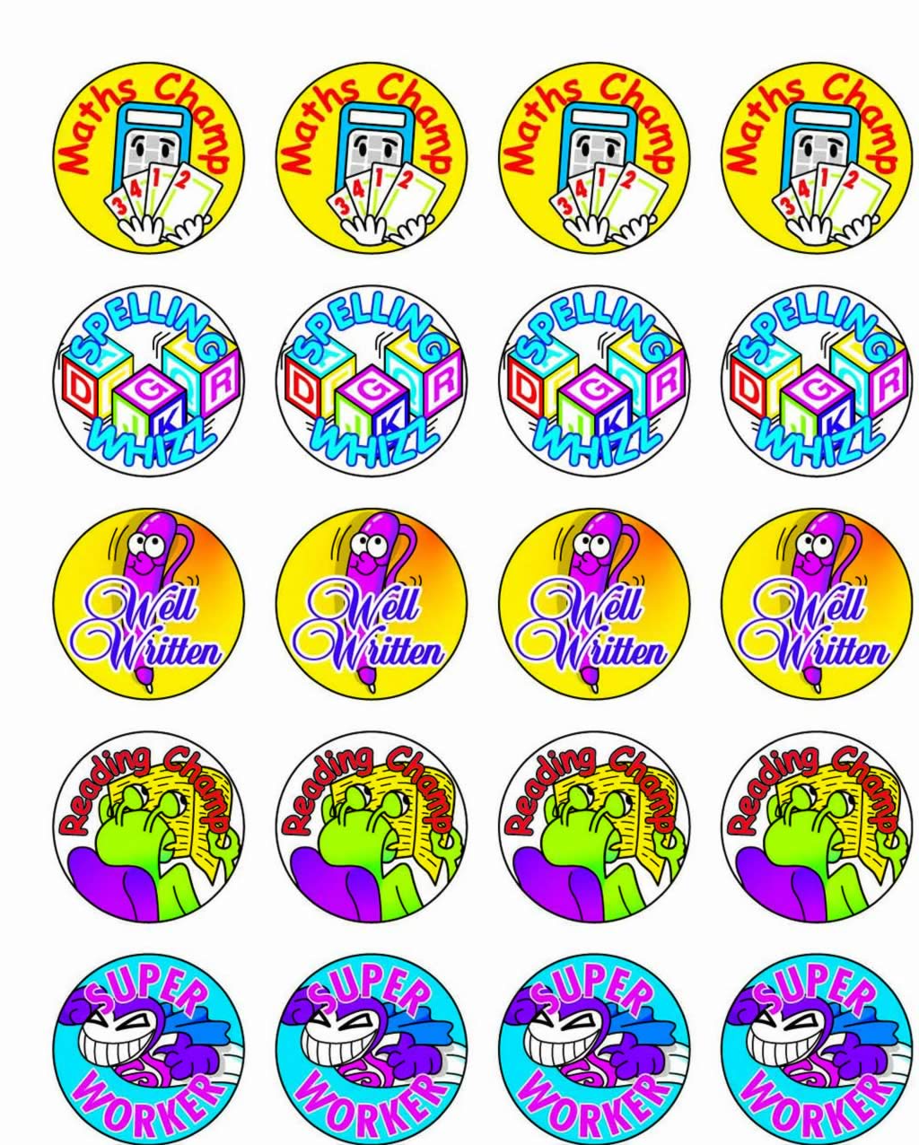 Classpack 3 sticker Literacy/Numeracy - School Merit Stickers