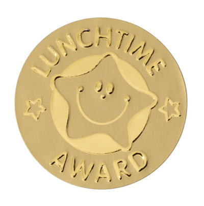 Metallic Embossed 'Lunchtime Award' Sticker - School Merit Stickers