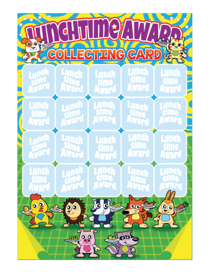 Lunchtime Collecting Card - School Merit Stickers