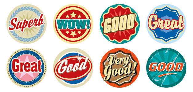 Retro Ministicker Pack 1 - School Merit Stickers