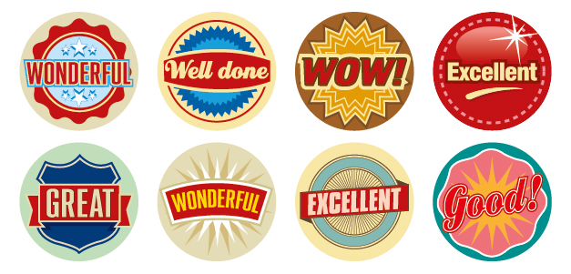 Retro Ministicker Pack 2 - School Merit Stickers