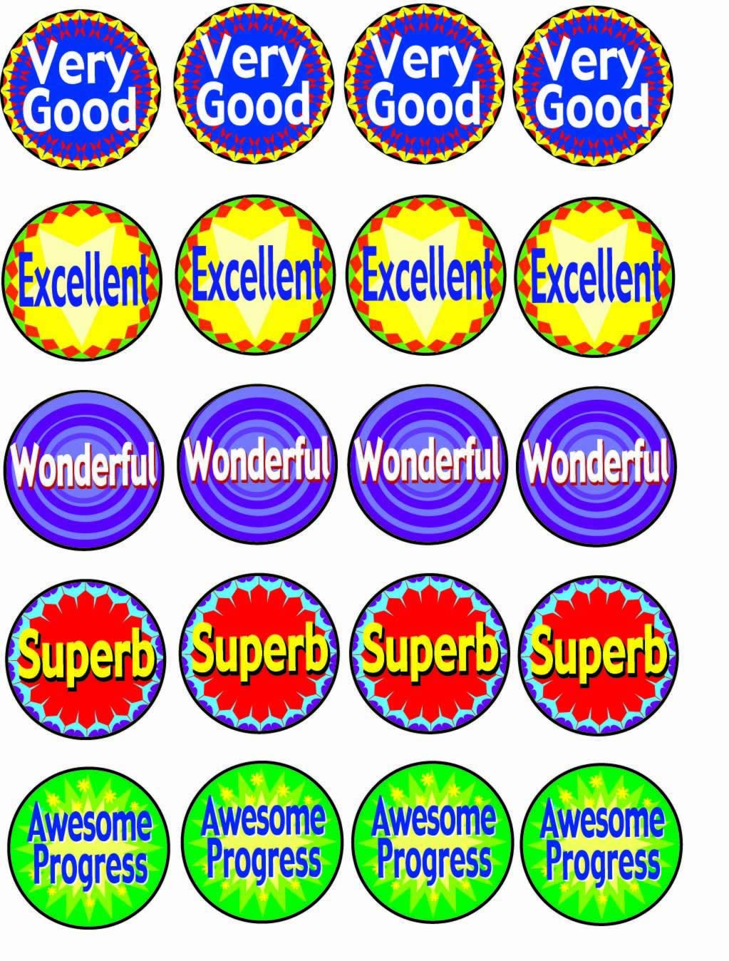 Classpack 9 Sticker 'Wonderful' Etc. - School Merit Stickers