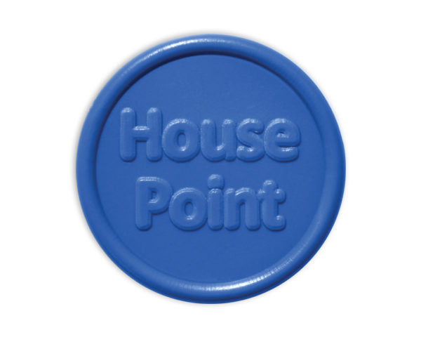 Blue House Point Plastic Tokens (Pack Of 25) - School Merit Stickers