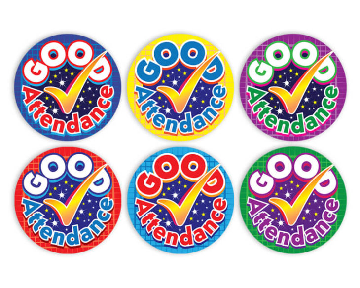Attendance 2 Multipack - School Merit Stickers