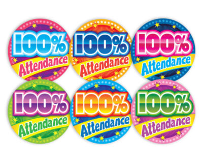 Attendance and Punctuality Stickers - School Merit Stickers