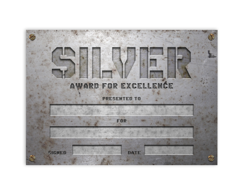 Silver - Metal Style Certificate - School Merit Stickers
