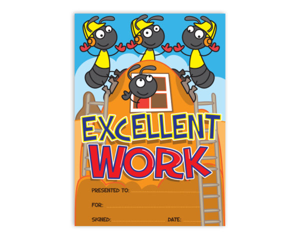 Mini Certificates - Excellent Work - School Merit Stickers