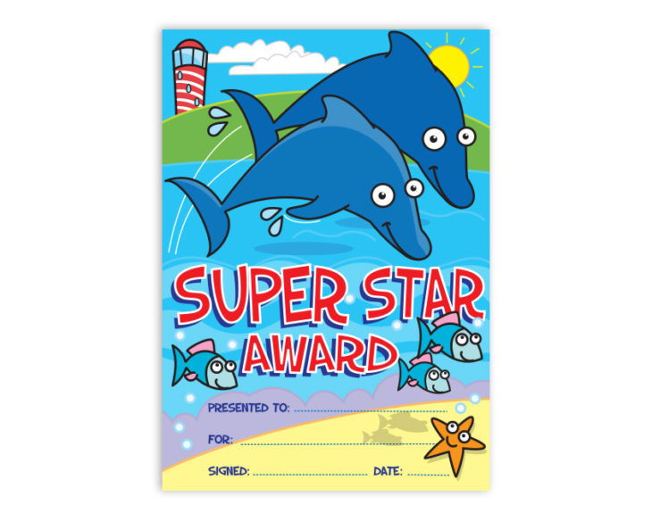 Mini Certificate - Super Star Award - School Merit Stickers