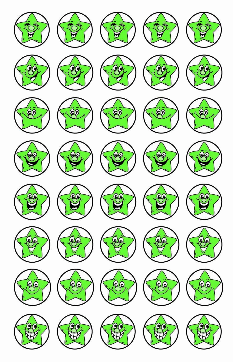 Green Stars Ministicker - School Merit Stickers
