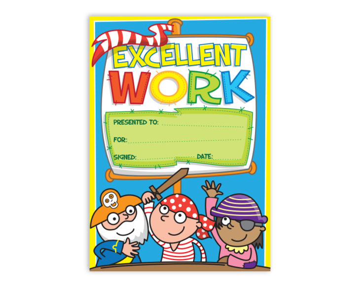 Mini Certificate - Excellent Work - School Merit Stickers