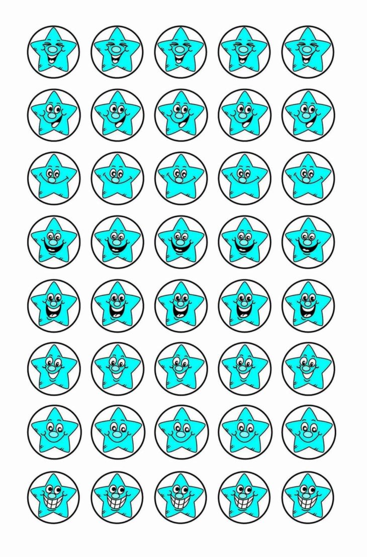 Blue Stars Ministicker - School Merit Stickers
