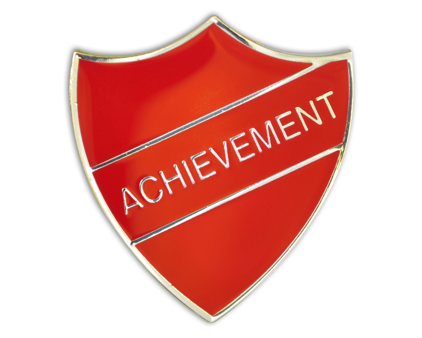 Achievement Red and Gold Badge (Pack Of 5) - School Merit Stickers