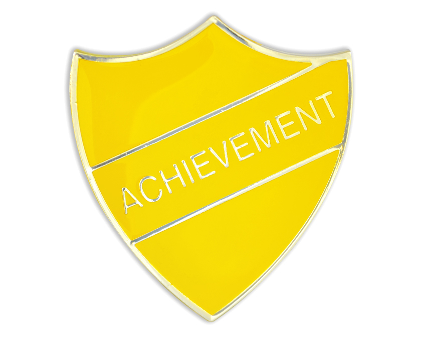 Achievement Yellow and Gold Badge (Pack Of 5) - School Merit Stickers