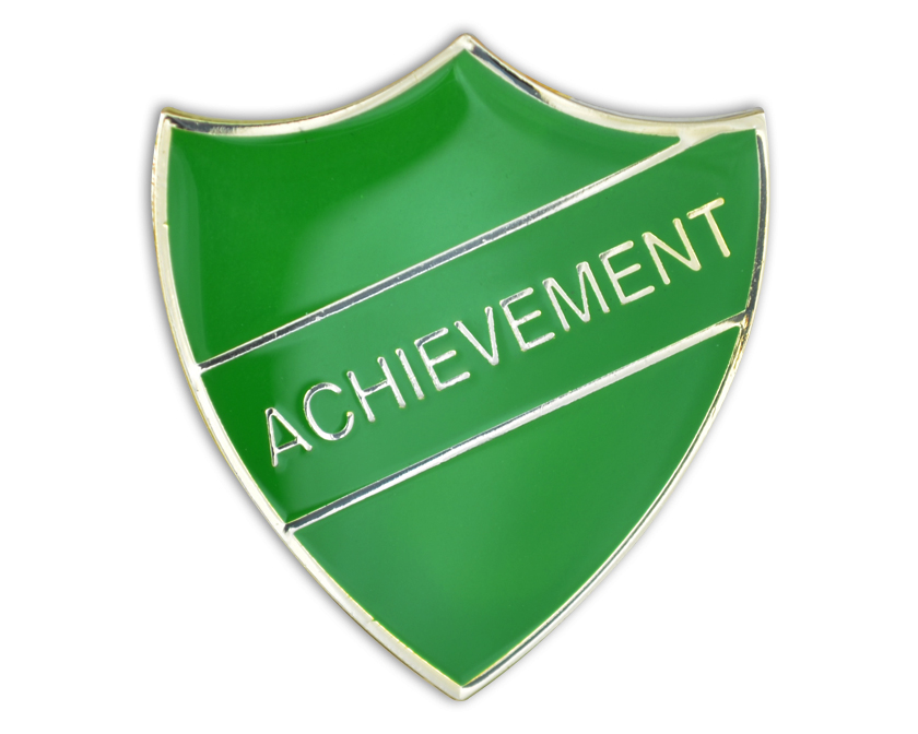 Achievement Green and Gold Badge (Pack Of 5) - School Merit Stickers