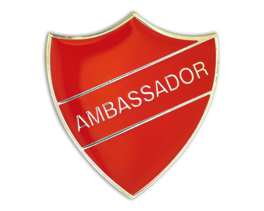 Ambassador Red and Gold Badge (Pack Of 5) - School Merit Stickers