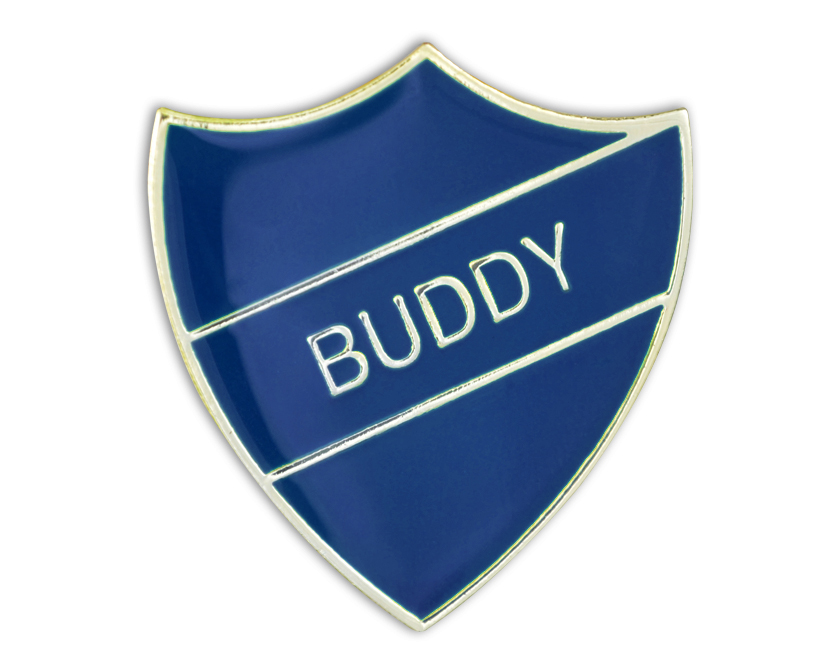 Buddy Blue and Gold Badge (Pack Of 5) - School Merit Stickers
