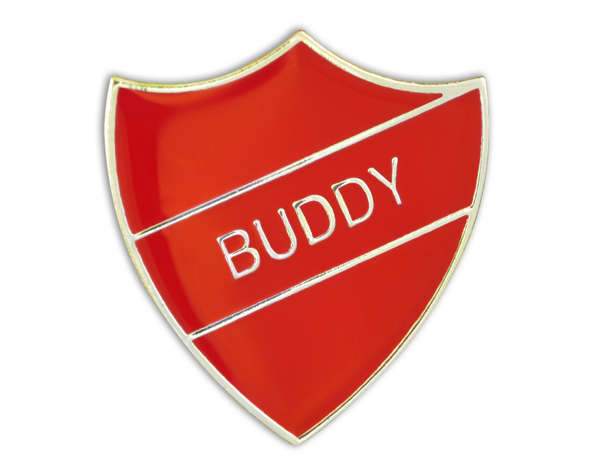 Buddy Red and Gold Badge (Pack Of 5) - School Merit Stickers